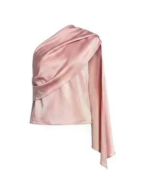 Alberta Ferretti One-shoulder Draped Blouse - Pink