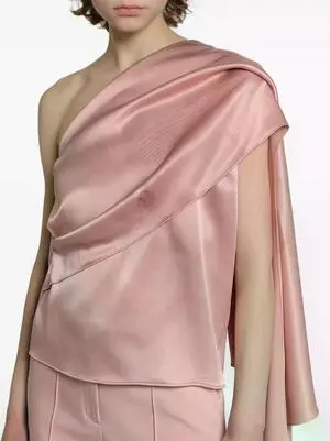 Alberta Ferretti One-shoulder Draped Blouse - Pink