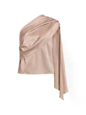 Alberta Ferretti One-shoulder Draped Blouse - Pink