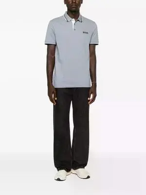 BOSS Logo-print Tipped Polo Shirt