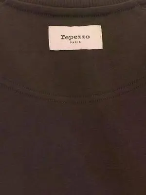 Repetto Crew Neck Sweatshirt With Embroidered Logo And Satin Stripe Detailing - Brown