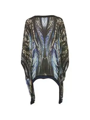 Roberto Cavalli Feather-print Kaftan Blouse