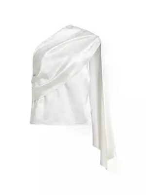 Alberta Ferretti One-shoulder Draped Blouse - White