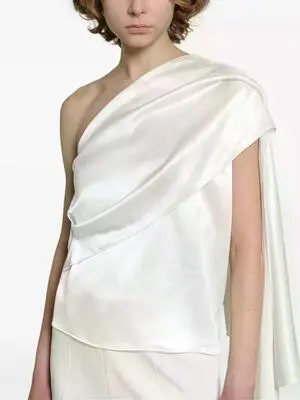 Alberta Ferretti One-shoulder Draped Blouse