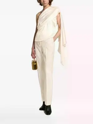 Alberta Ferretti One-shoulder Draped Blouse - White
