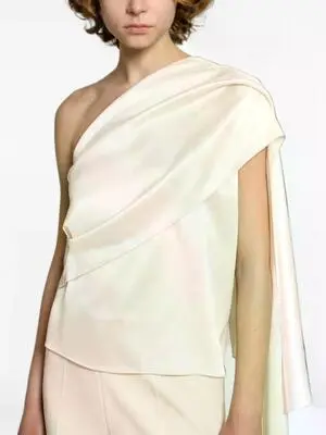 Alberta Ferretti One-shoulder Draped Blouse - White