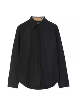 Burberry Classic Fit Cotton Poplin Shirt With Embroidered Knight