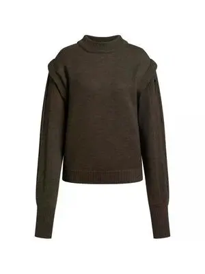 Alberta Ferretti Wool Sweater With Layered Details