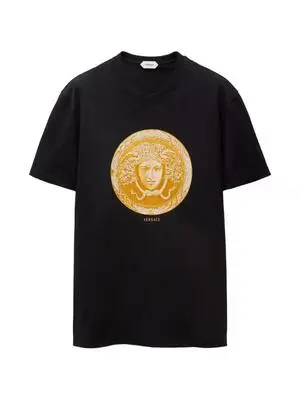 Versace Printed Cotton-jersey Slim T-shirt - Black