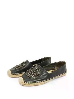 Tory Burch Embellished Leather Espadrilles