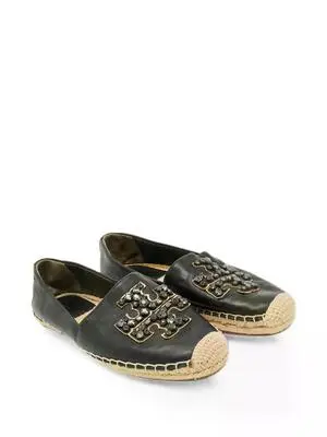 Tory Burch Embellished Leather Espadrilles