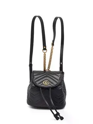 Gucci Gg Marmont Matelassé Mini Backpack - Black