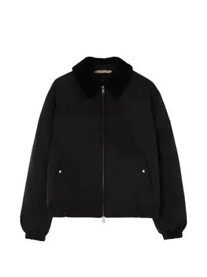 Burberry Farnborough Aviator Jacket With Shearling Collar