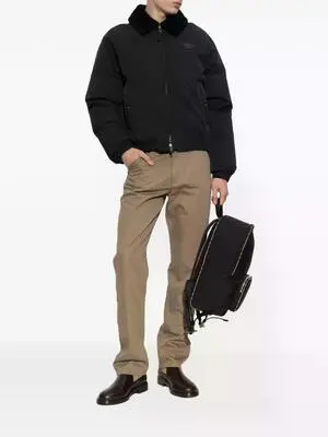 Burberry Farnborough Aviator Jacket With Shearling Collar