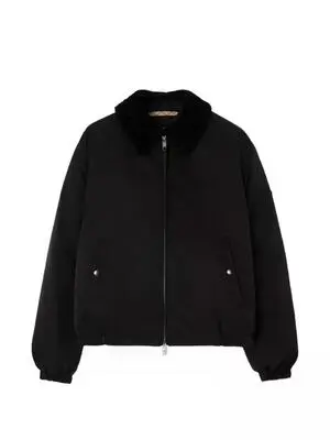 Burberry Farnborough Aviator Jacket With Shearling Collar