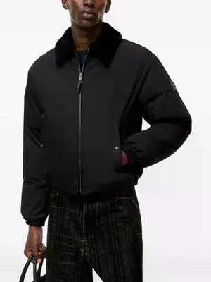 Burberry Farnborough Aviator Jacket With Shearling Collar