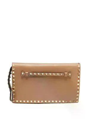Valentino Garavani Rockstud Flap Clutch Bag