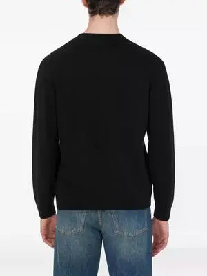 Moschino Embroidered Rabbit Motif Crew Neck Sweater - Black