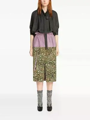 Dries Van Noten Leather Square Toe Wedge Pumps