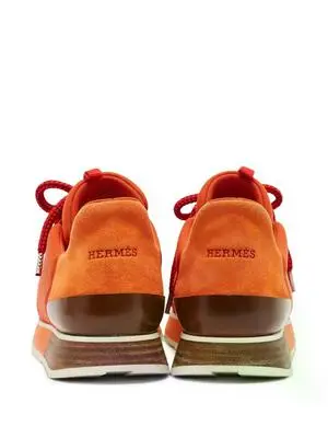 Hermès Miles Suede Panel Lace-up Sneakers