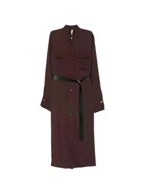 Imperial Belted Button-front Midi Dress