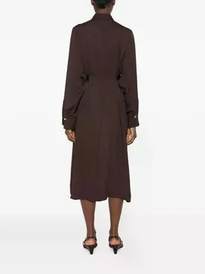 Imperial Belted Button-front Midi Dress