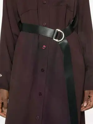 Imperial Belted Button-front Midi Dress
