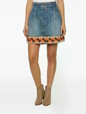 Valentino Garavani Embroidered Button-front Mini Skirt