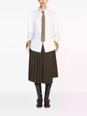 Dries Van Noten Embroidered Cotton Poplin Shirt - White