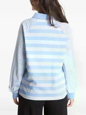 SAMSOE SAMSOE Saella Ls Striped Raglan-sleeve Polo - Blue