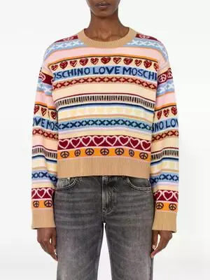 Moschino Wool Intarsia Pullover Sweater