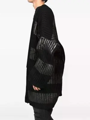 FILTH Waxed Stripe Ribbed Knit Cardigan