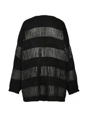 FILTH Waxed Stripe Ribbed Knit Cardigan