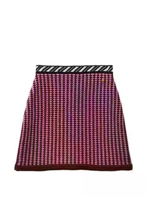 Versace Wool Crochet-stitch Knit Mini Skirt - Purple