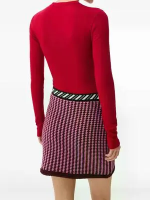 Versace Wool Crochet-stitch Knit Mini Skirt