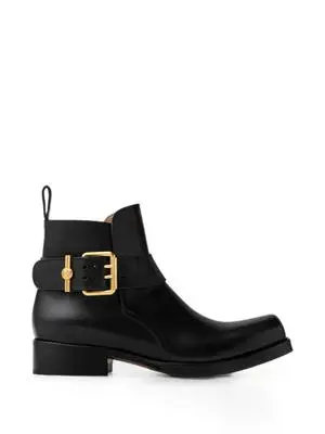 Versace Orlando Leather Ankle Boots With Medusa Hardware