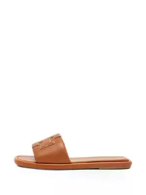 Tory Burch Double T Leather Slides