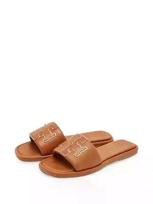 Tory Burch Double T Leather Slides
