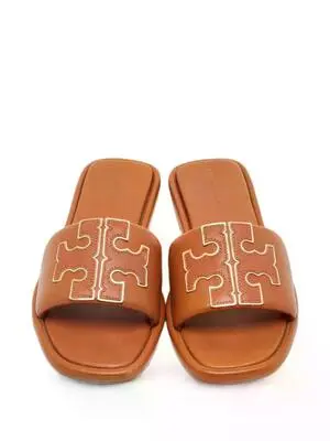 Tory Burch Double T Leather Slides