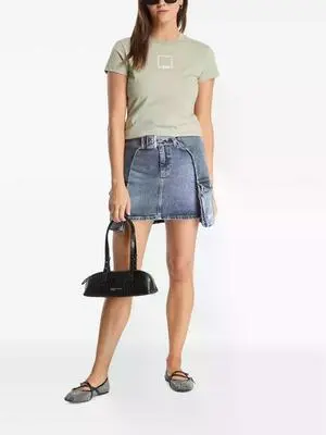 Karl Lagerfeld Logo Print Crew Neck T-shirt - Green