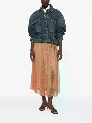 FORTE_FORTE Chantilly Lace Midi Skirt - Neutrals