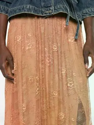 FORTE_FORTE Chantilly Lace Midi Skirt - Neutrals