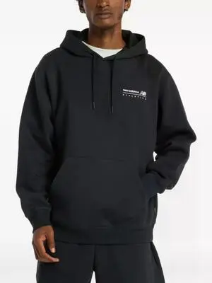 NEW BALANCE Logo-embroidered Hoodie - Black