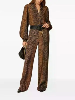 TWINSET Python Print Wide-leg Trousers