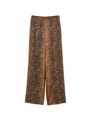 TWINSET Python Print Wide-leg Trousers - Brown