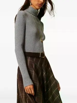 TWINSET Ribbed Knit Roll-neck Jumper