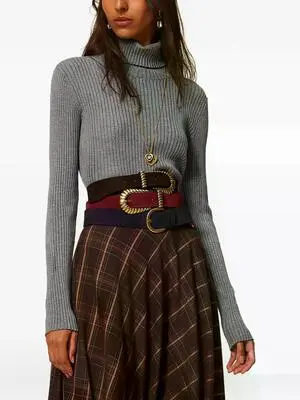 TWINSET Ribbed Knit Roll-neck Jumper