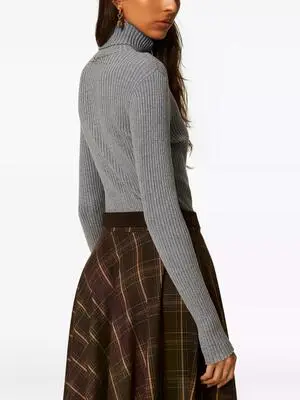 TWINSET Ribbed Knit Roll-neck Jumper