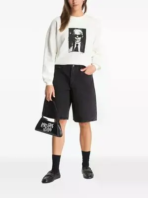 Karl Lagerfeld Graphic Print Crewneck Sweatshirt - White