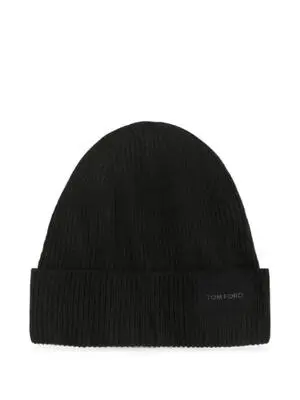 TOM FORD Logo-patch Beanie Hat - Black
